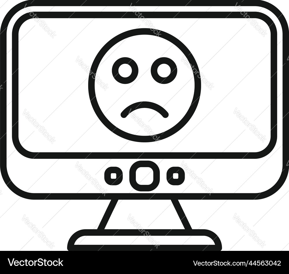 Monitor dislike icon outline social media Vector Image