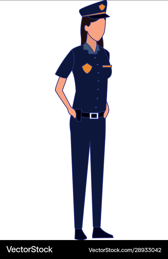 Police woman standing icon Royalty Free Vector Image