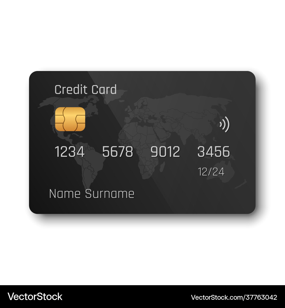 Realistic detailed credit card isolated Royalty Free Vector