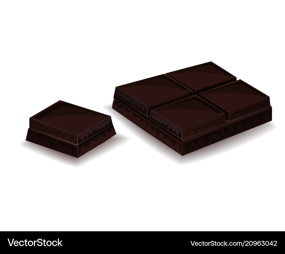 Realistic set of broken chocolate bars on white Vector Image
