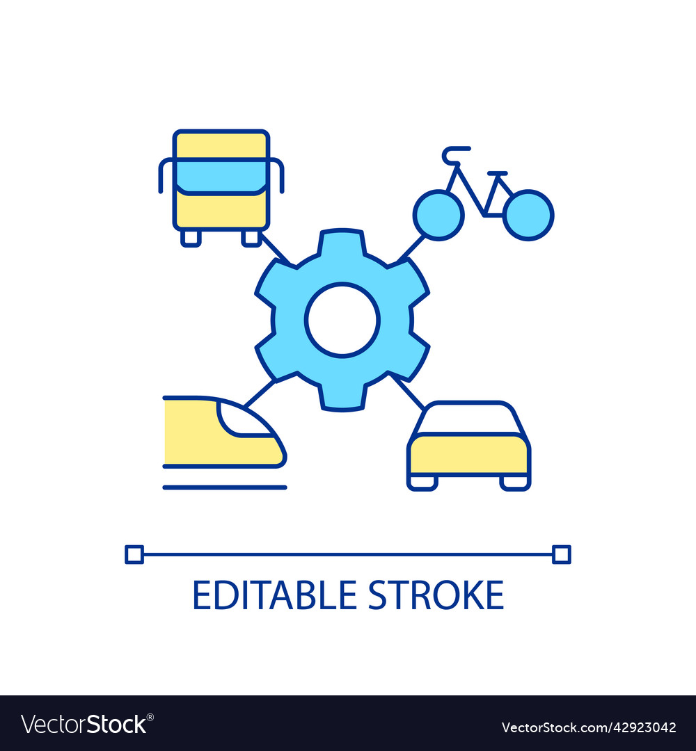 Transport services integration rgb color icon Vector Image Transport services integration rgb color icon Vector Image