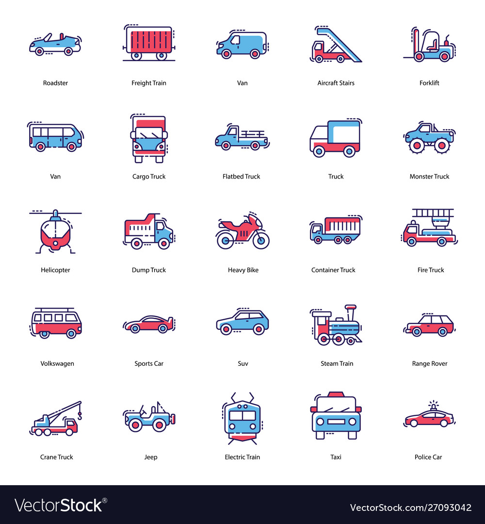 Transportation modes icons Royalty Free Vector Image Transportation modes icons Royalty Free Vector Image