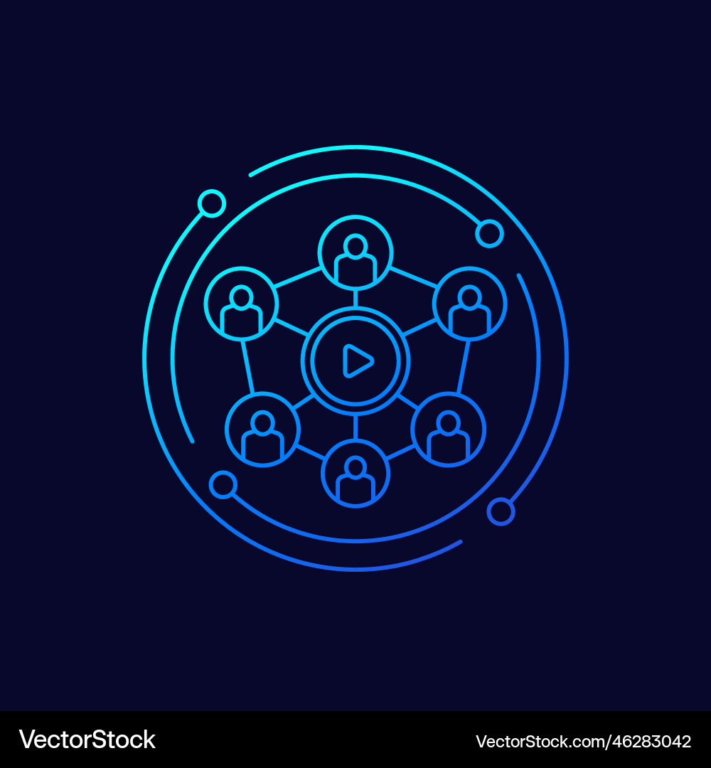 Viral video icon digital marketing linear design Vector Image