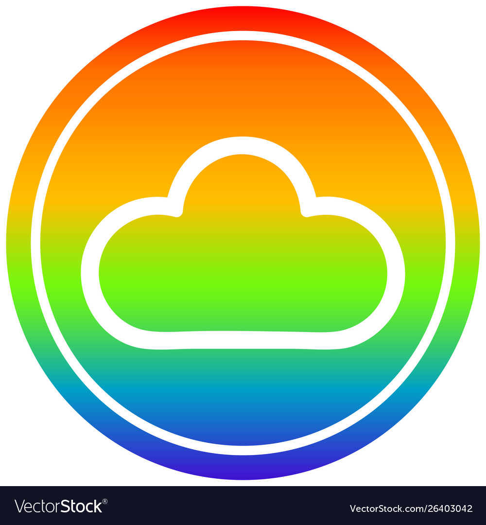 Weather cloud circular in rainbow spectrum Vector Image