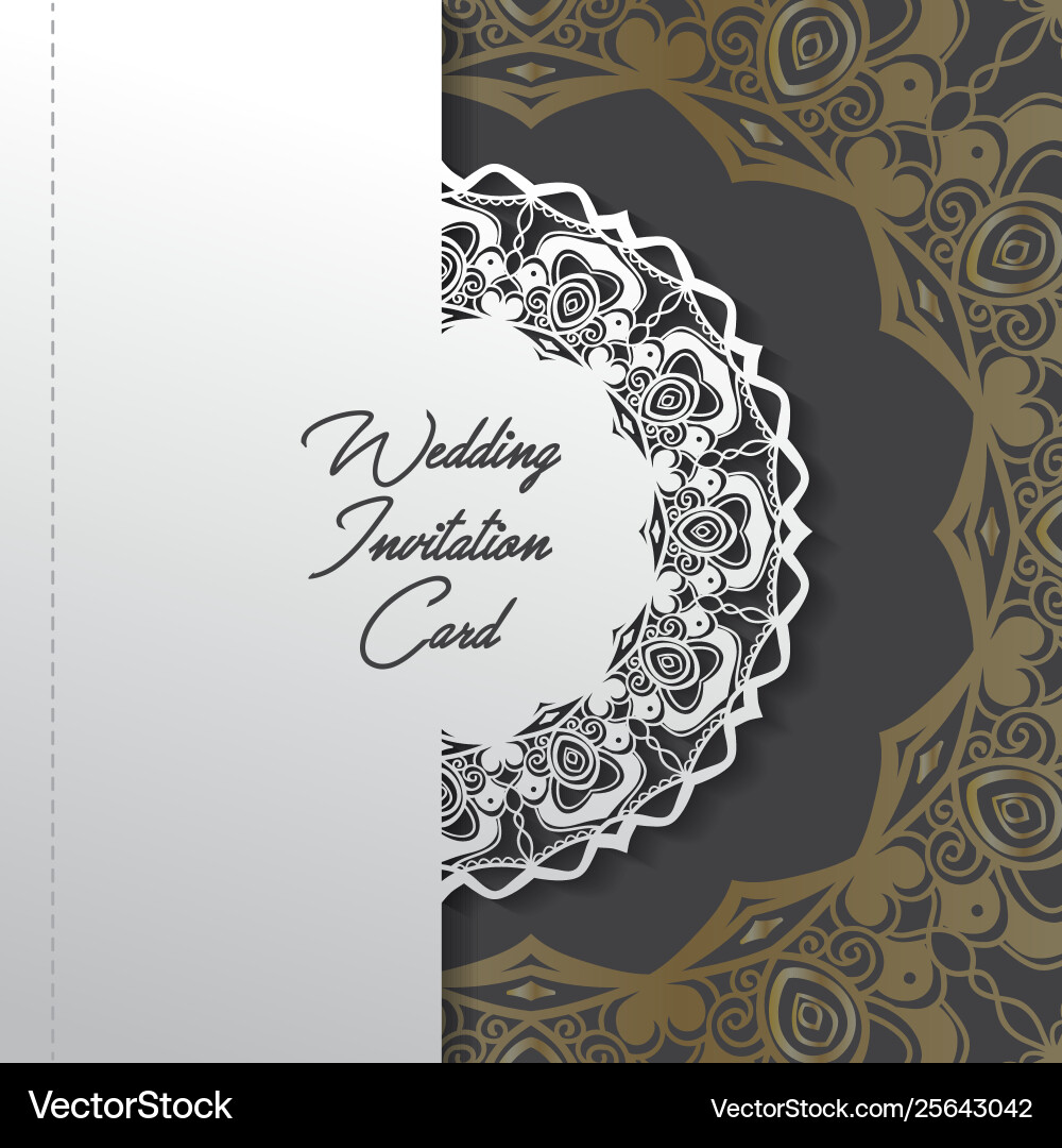 Wedding invitation card paper cut design Vector Image
