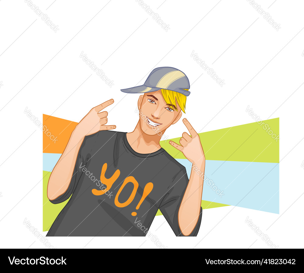 Young man dj hip-hop Royalty Free Vector Image