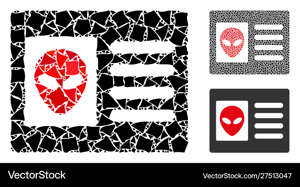 Alien account card composition icon tremulant Vector Image