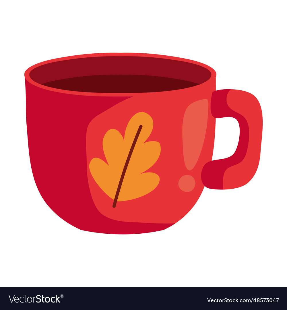 Autumn season coffee mug Royalty Free Vector Image