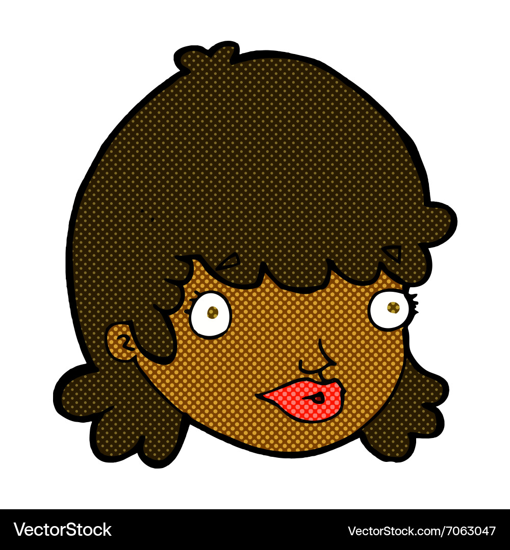 Comic cartoon staring girl Royalty Free Vector Image