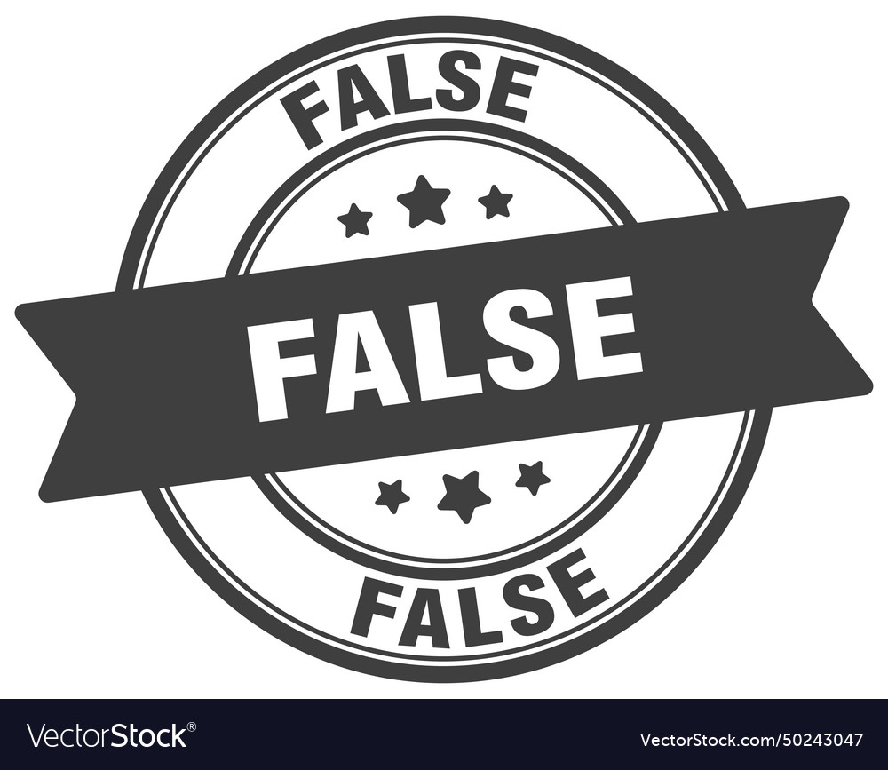False stamp label on transparent background Vector Image