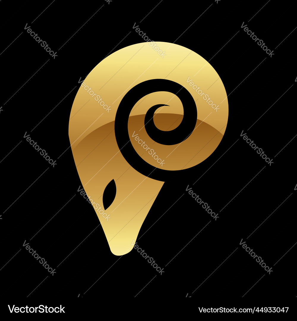 Golden glossy abstract ram on a black background Vector Image