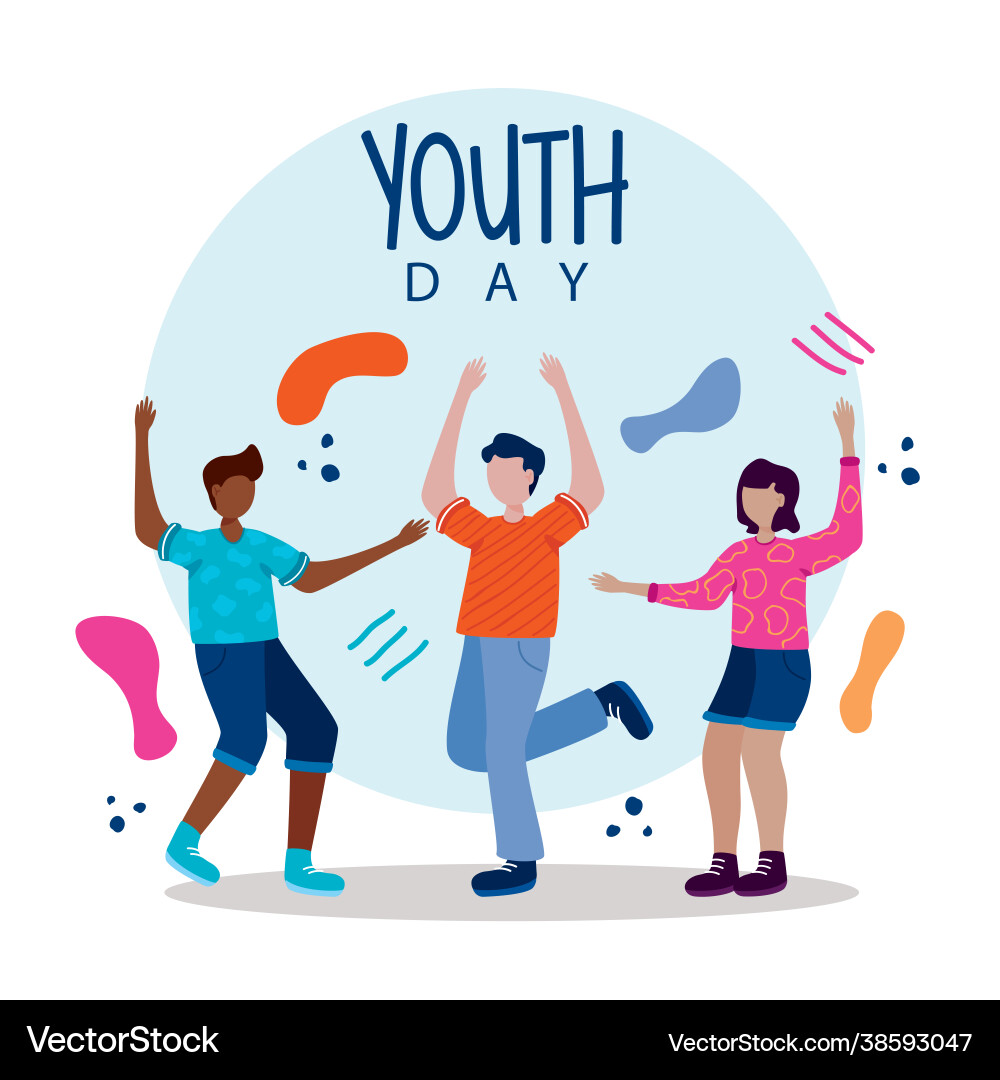 Happy youth day poster Royalty Free Vector Image