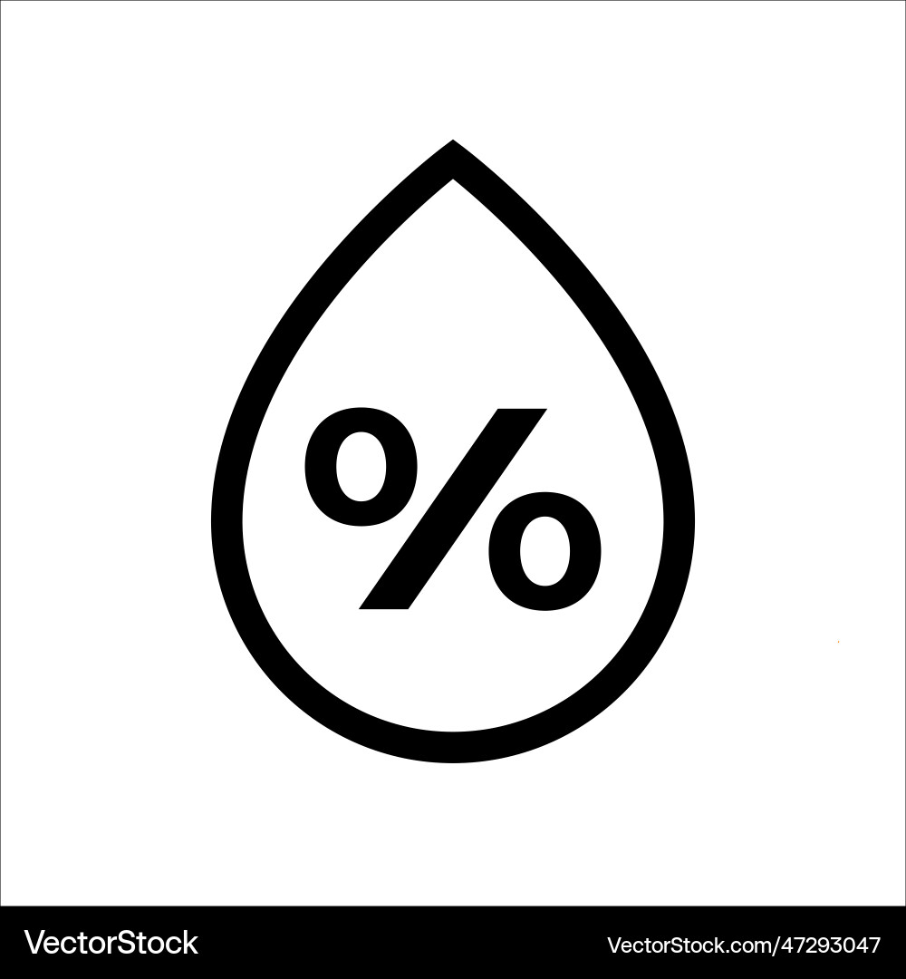 Humidity line icon blue water droplet Royalty Free Vector