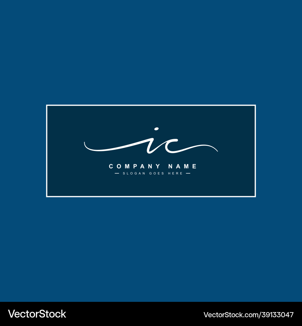 Initial letter ic logo - handwritten signature Vector Image