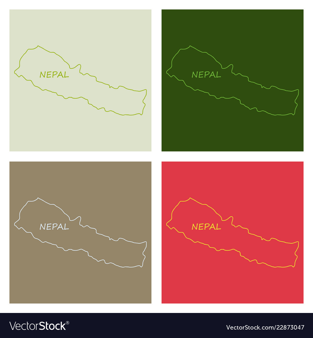 Nepal map with shadow effect Royalty Free Vector Image