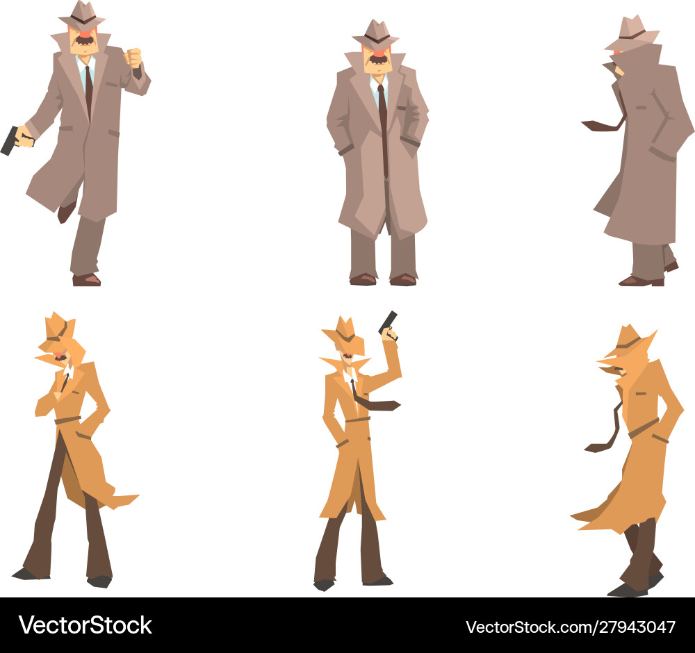 Old and young secret agents private detectives Vector Image