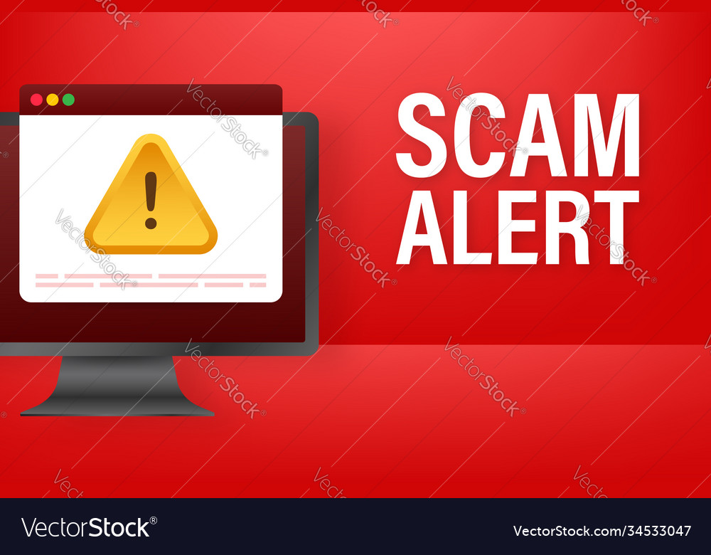 Scam alert hacker attack and web security Vector Image