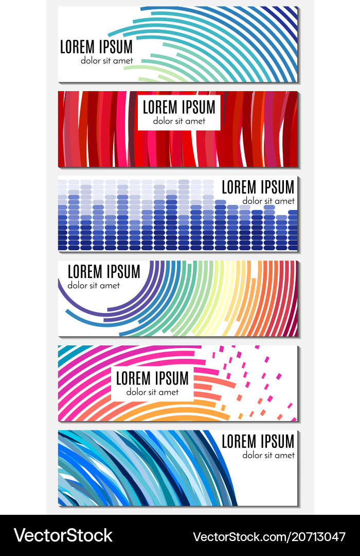 Set of six colorful abstract header banners Vector Image