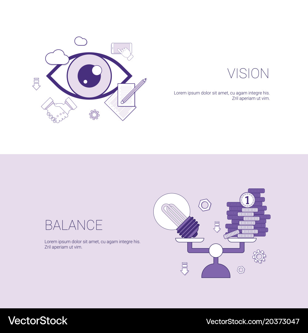 Vision and balance business concept template web Vector Image