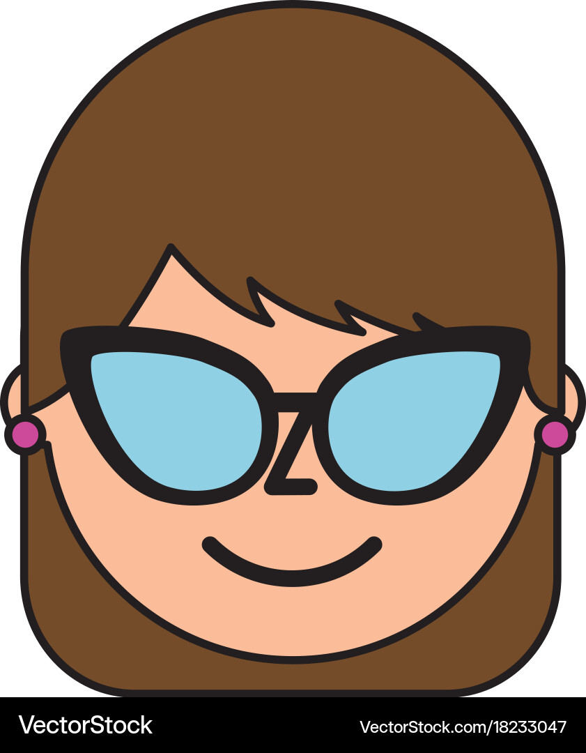 Young woman profile happy character image Vector Image