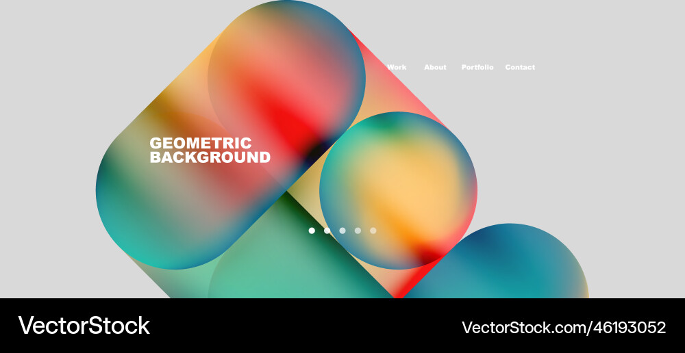 Abstract circles and round shapes landing page Vector Image