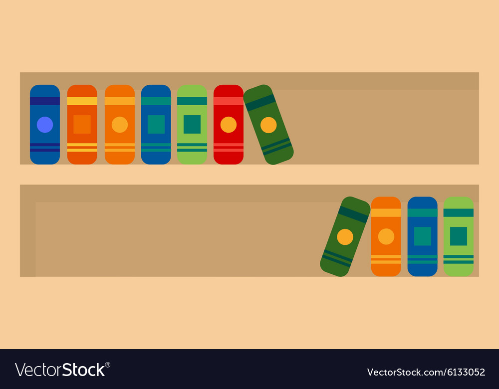 Book shelf Royalty Free Vector Image - VectorStock