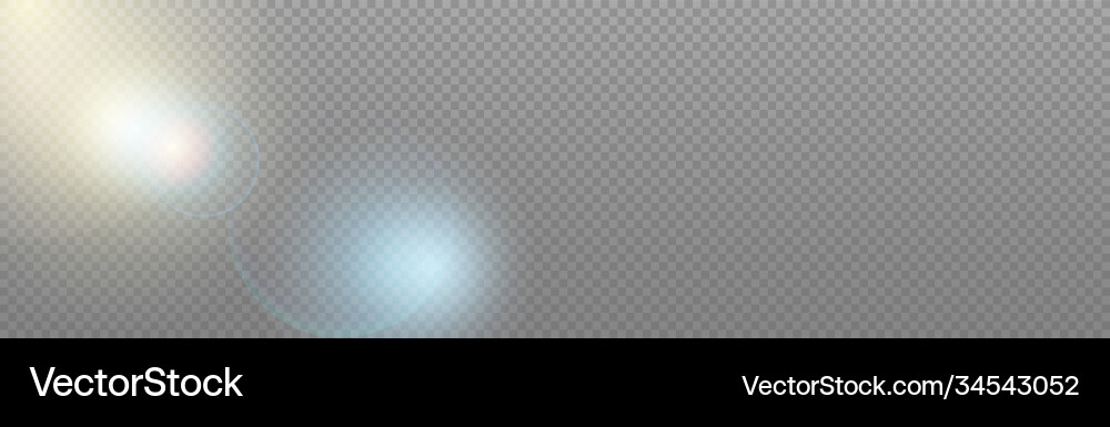 Bright sun with glare on a transparent background Vector Image