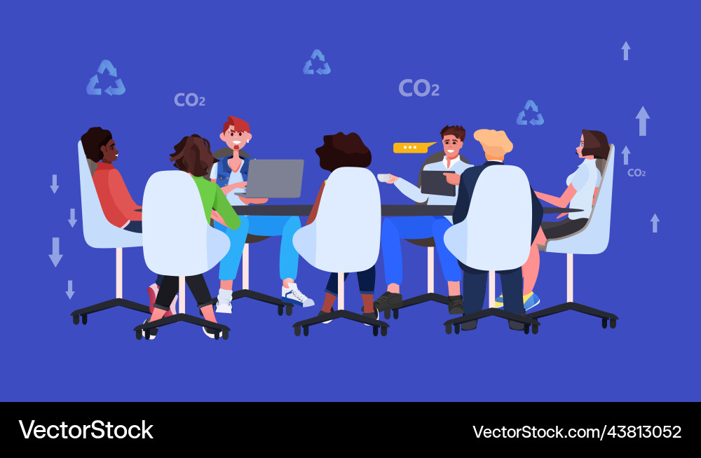 Businesspeople discussing during conference Vector Image