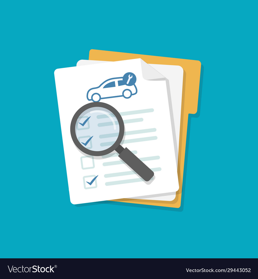 Car folder with document checklist Royalty Free Vector Image