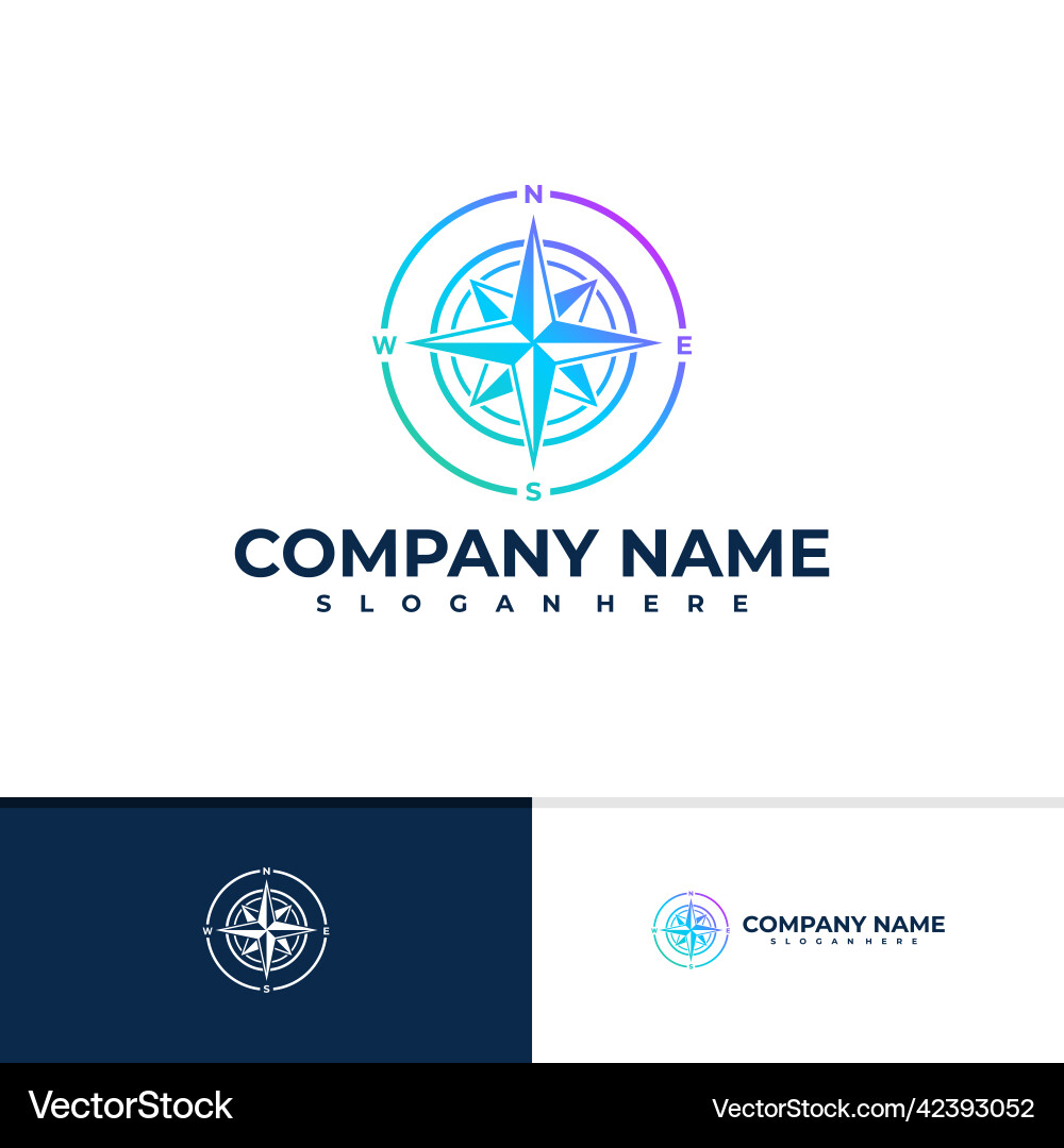 Compass logo template creative Royalty Free Vector Image