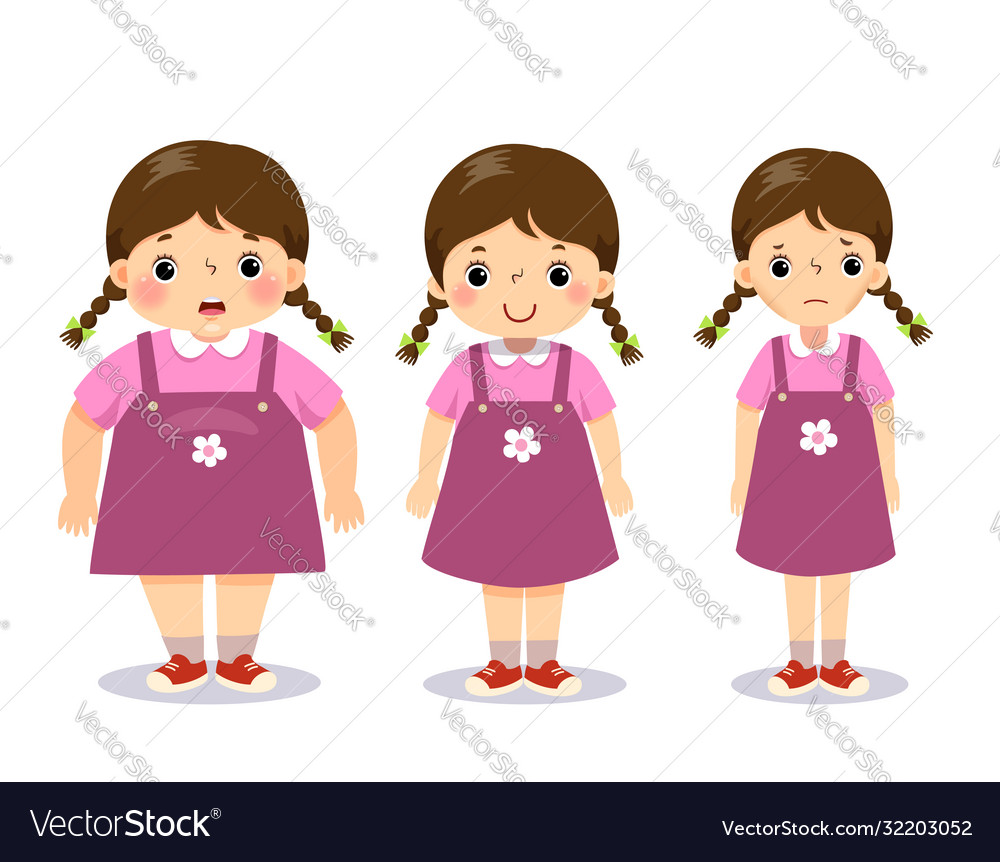 Girl With Different Weights Royalty Free Vector Image