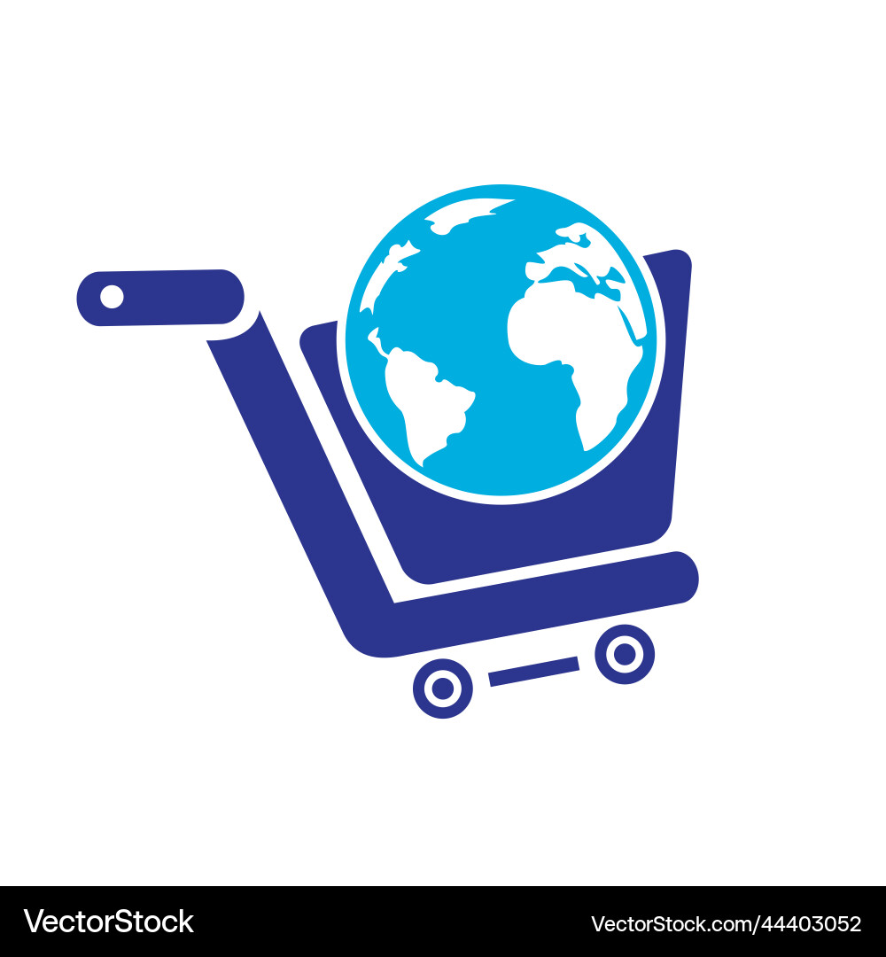 Globe shopping cart logo design template Vector Image