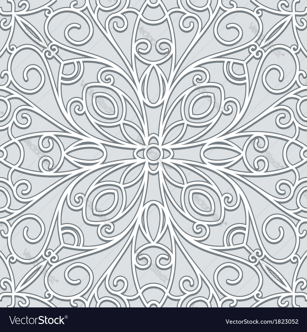 Grey lace pattern Royalty Free Vector Image - VectorStock