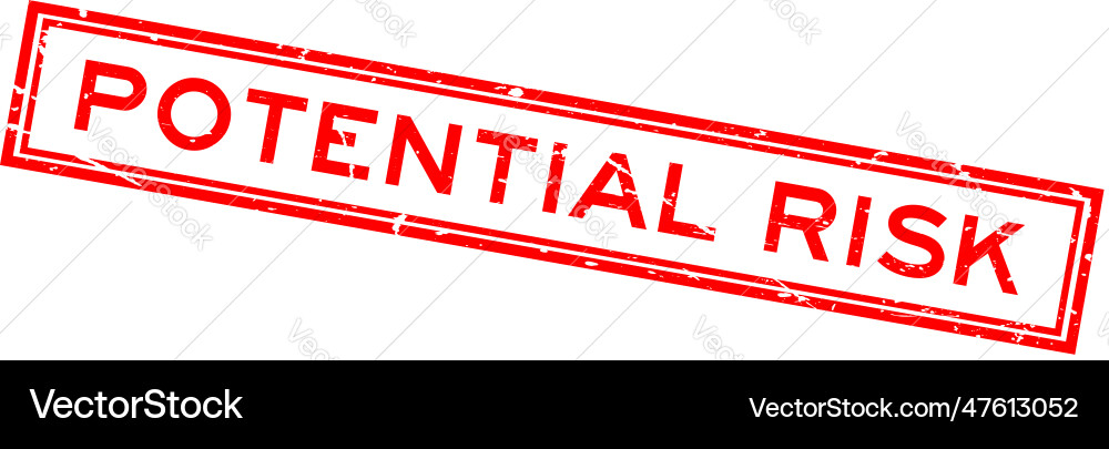 Grunge red potential risk word square rubber seal Vector Image