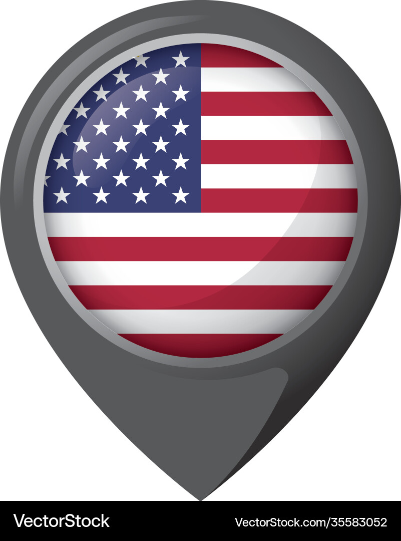 Icon representing location pin with usa flag Vector Image