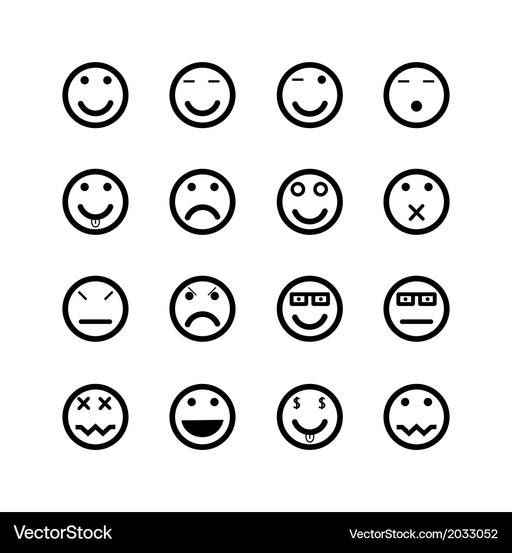 Icons of smiley faces Royalty Free Vector Image
