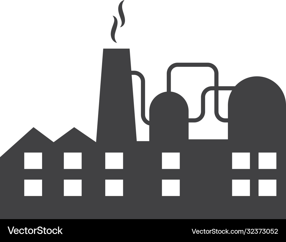 Industrial factory building icon design Royalty Free Vector