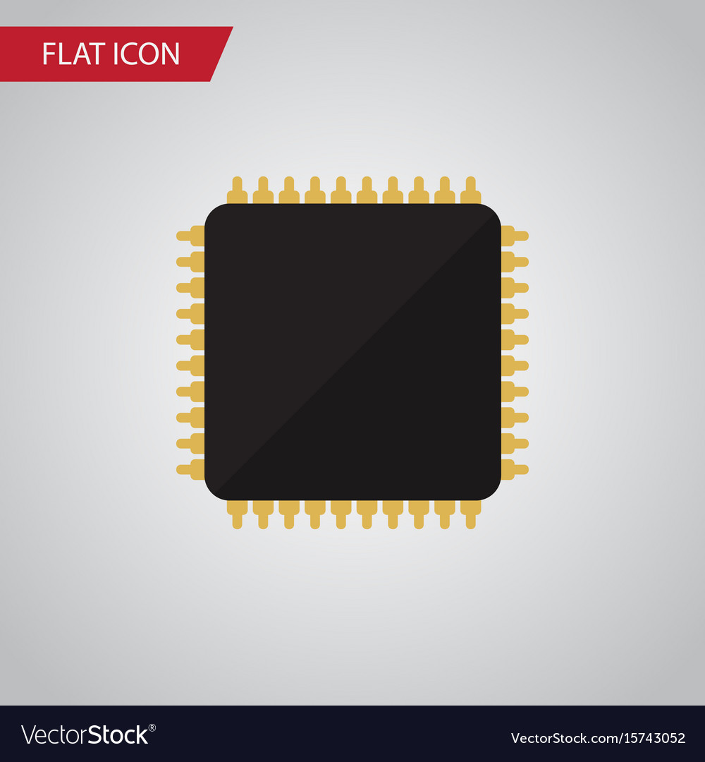 Isolated microprocessor flat icon cpu Royalty Free Vector