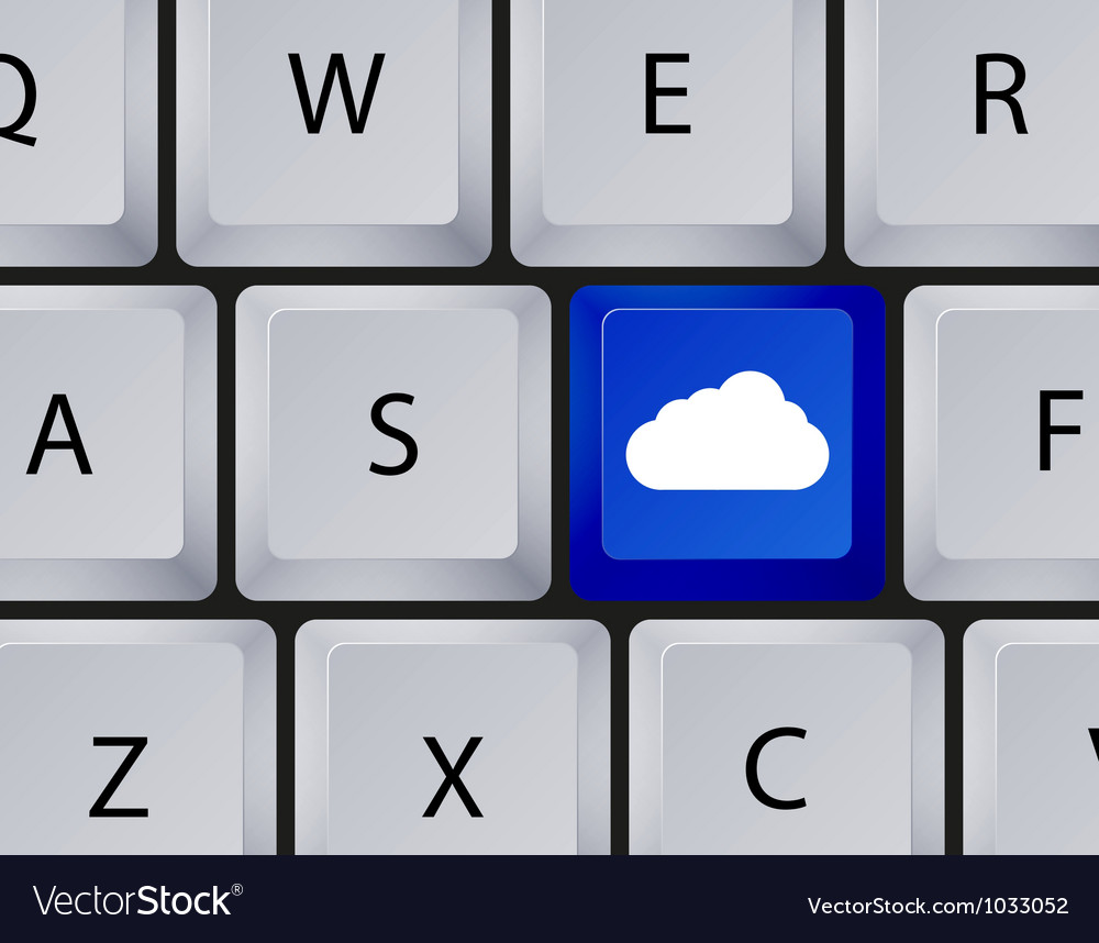 Keyboard cloud button Royalty Free Vector Image Keyboard cloud button Royalty Free Vector Image