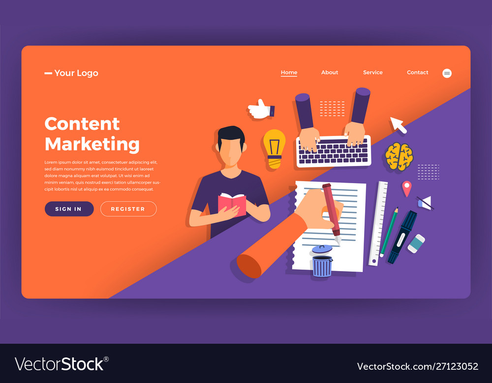 Mock-up design website flat concept Royalty Free Vector