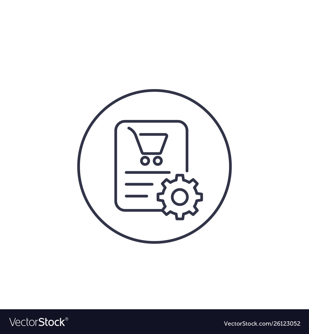 Order processing line icon Royalty Free Vector Image