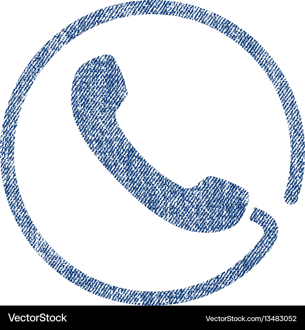 Phone fabric textured icon Royalty Free Vector Image