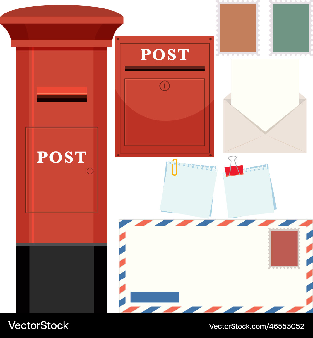 Set of mail and post symbol Royalty Free Vector Image