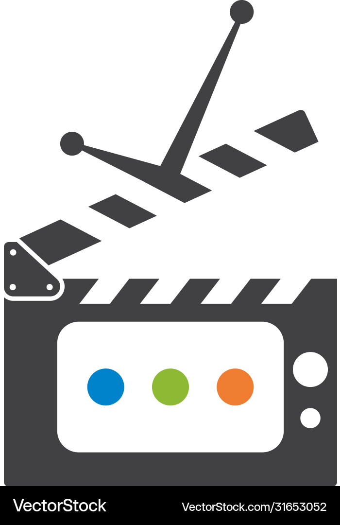Tv talk show clapper board concept logo icon Vector Image