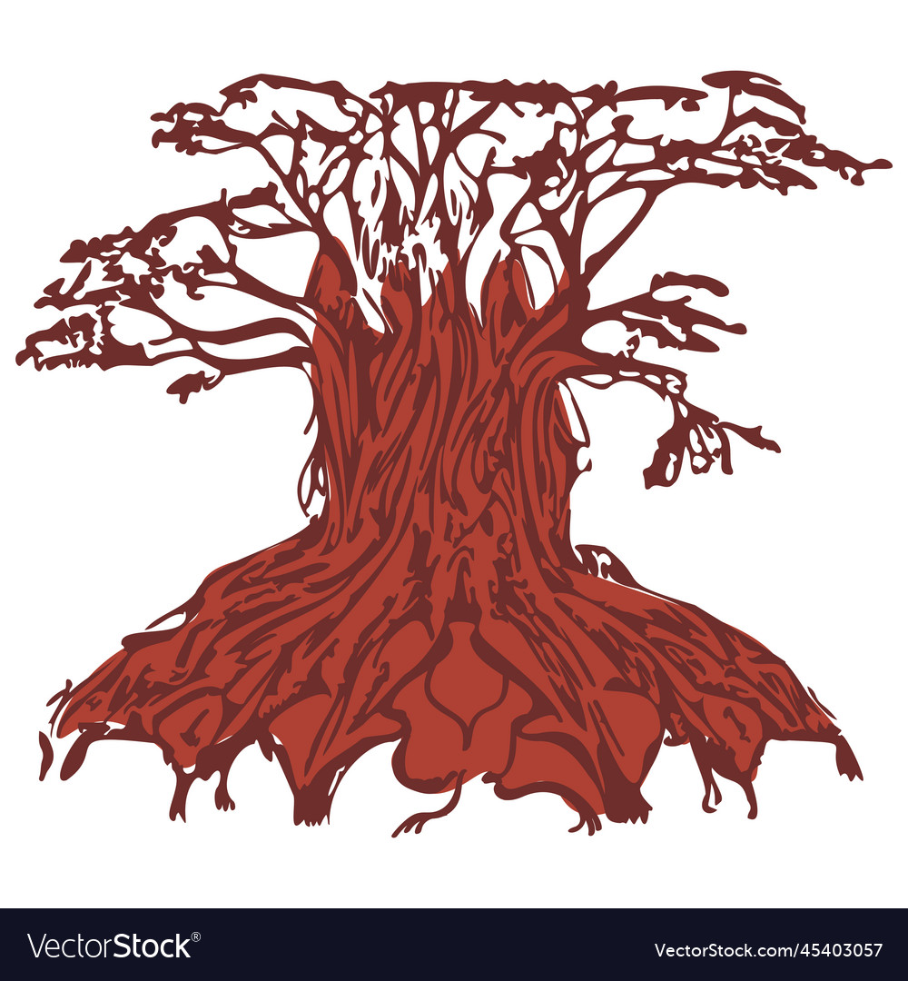 Abstract red tree Royalty Free Vector Image - VectorStock