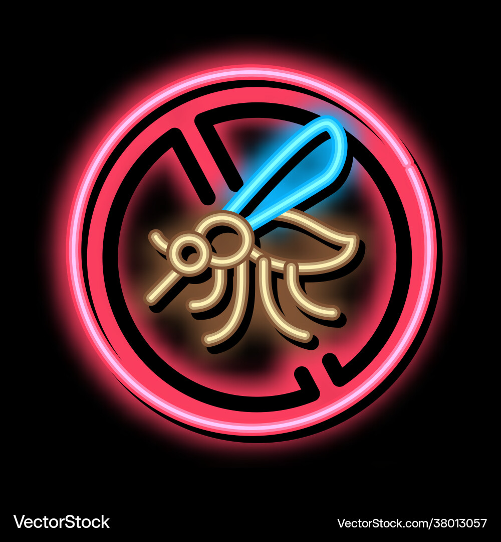 Anti-mosquito neon glow icon Royalty Free Vector Image