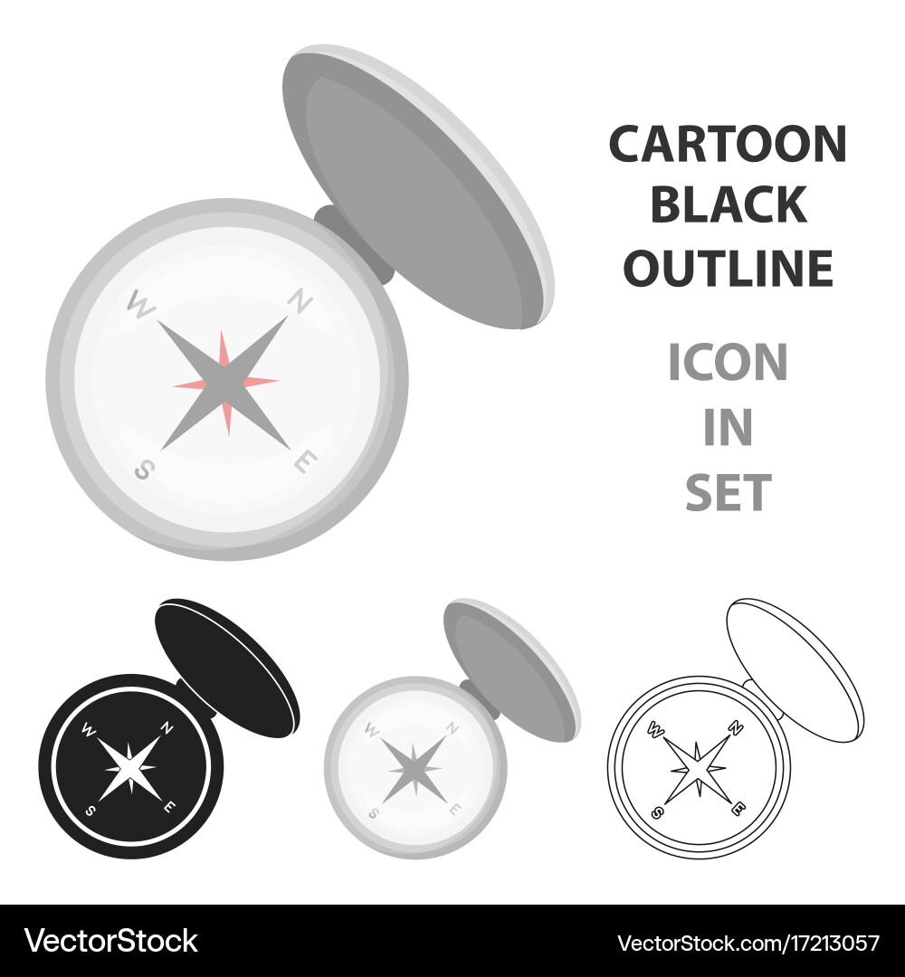 Compas icon in cartoon style isolated on white Vector Image