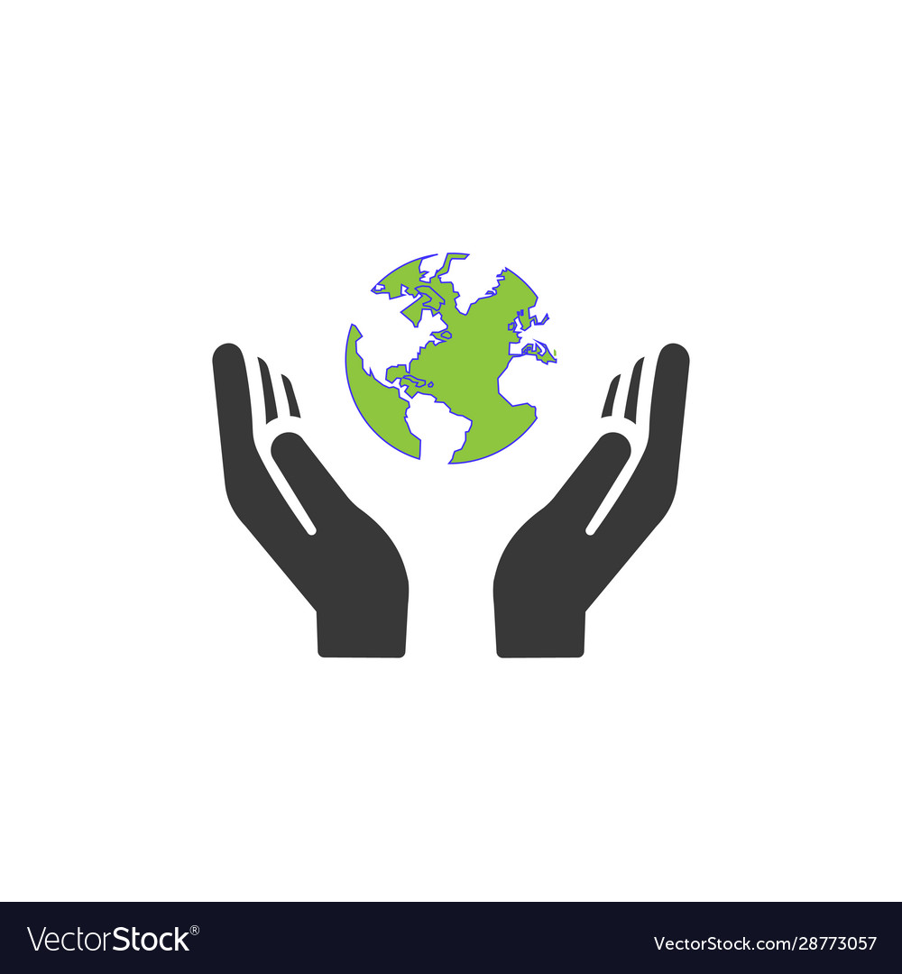 Global hands composition bumpy items Royalty Free Vector