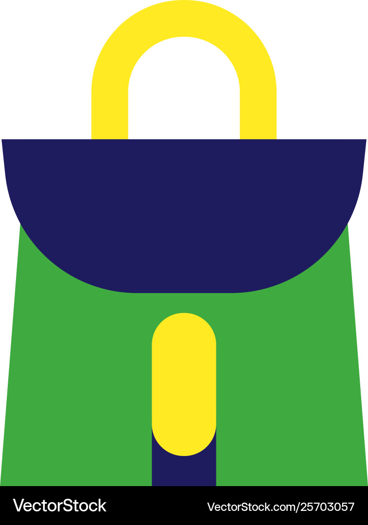 Green bag geometric isolated Royalty Free Vector Image