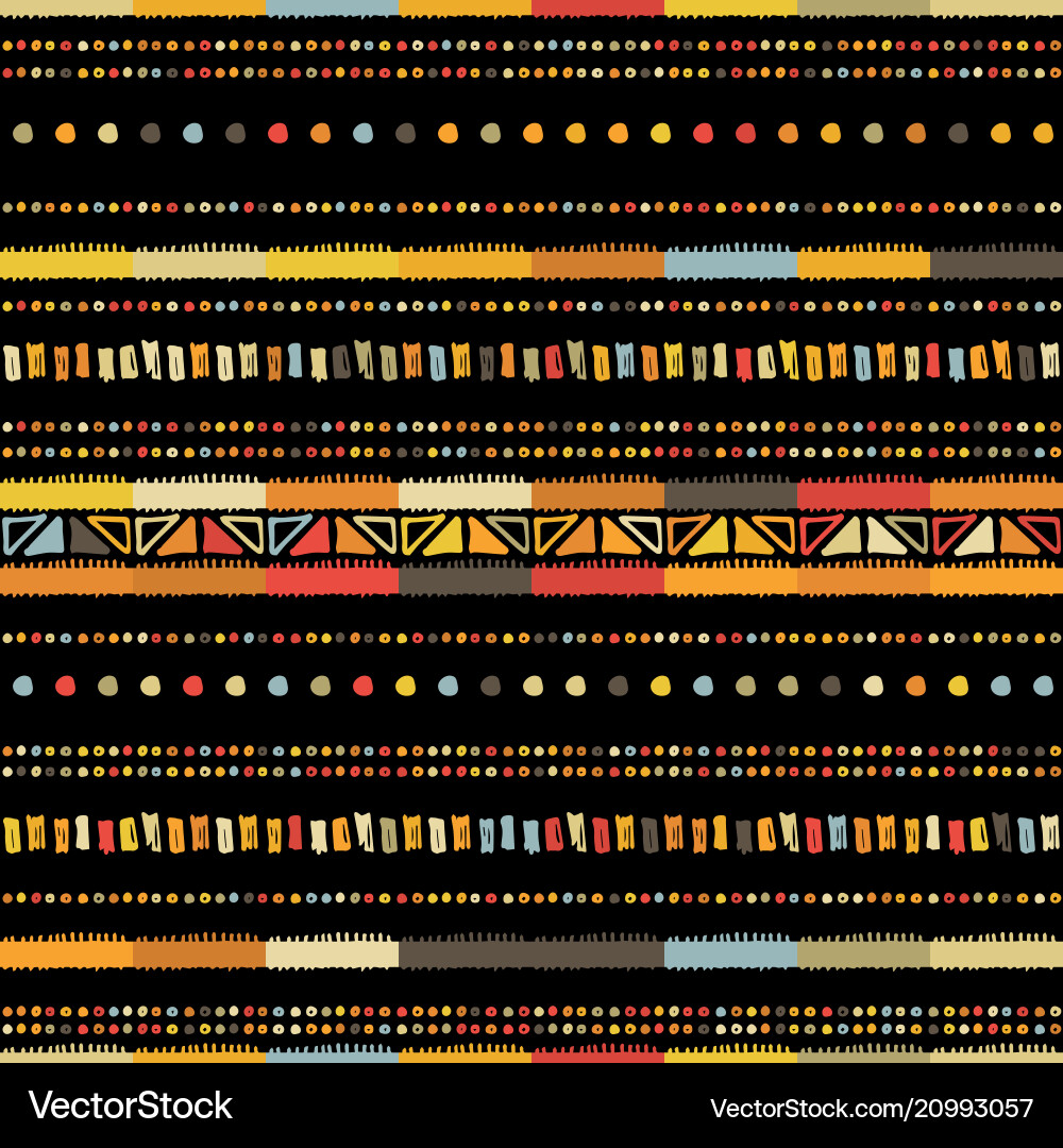 Handmade colored stripes bright tribal seamless Vector Image